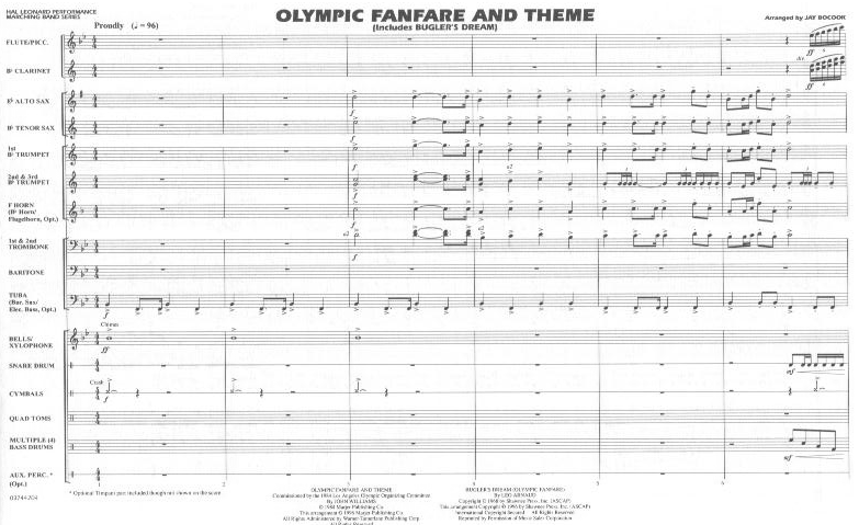 MusicaInfo.net/details/Olympic Fanfare and Theme (4003345)