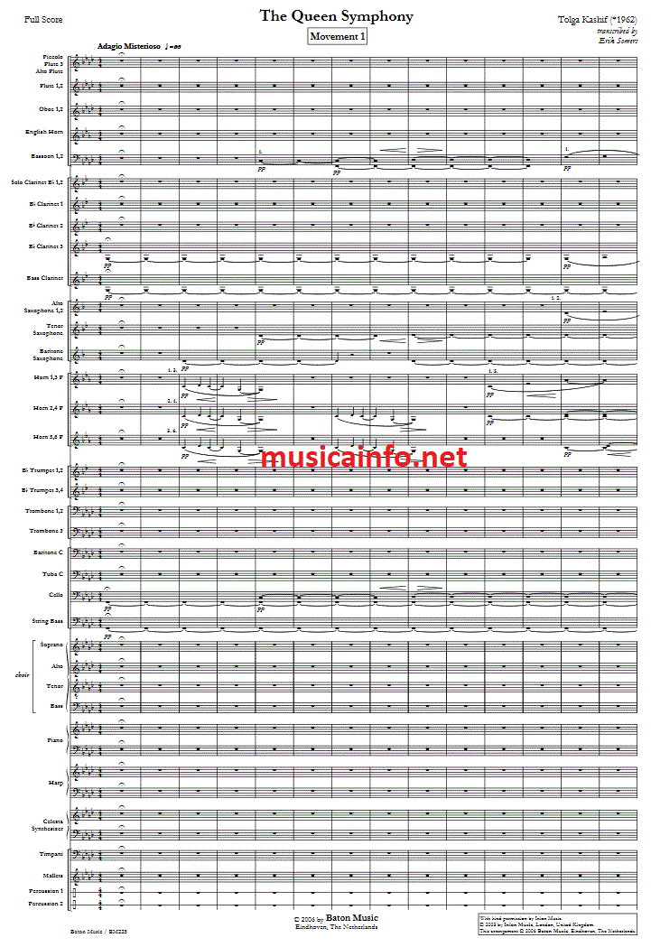 MusicaInfo.net/details/Queen Symphony for Concert Band, The (4025428)