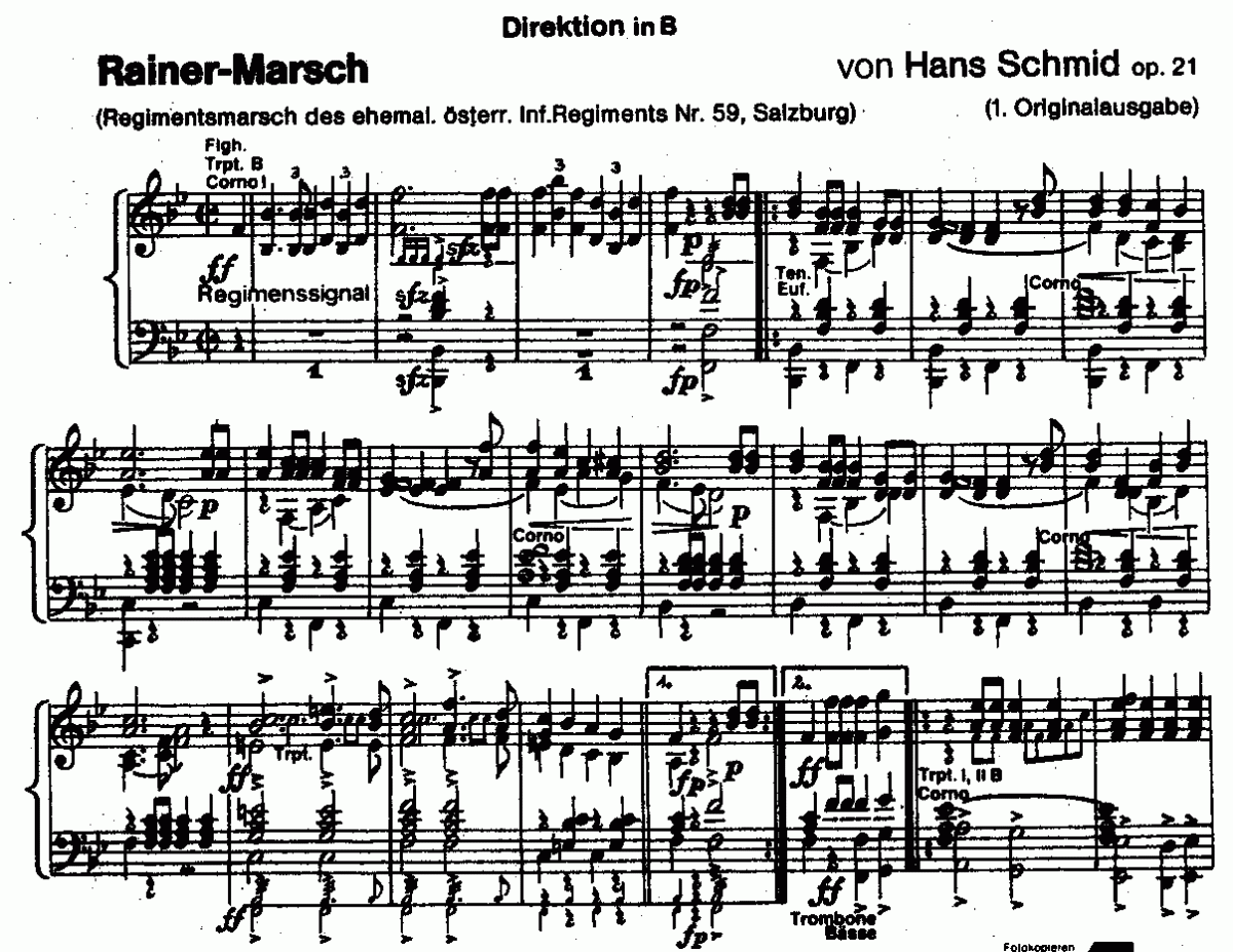 MusicaInfo.net/details/Rainer Marsch (1. Originalausgabe) (9580410)